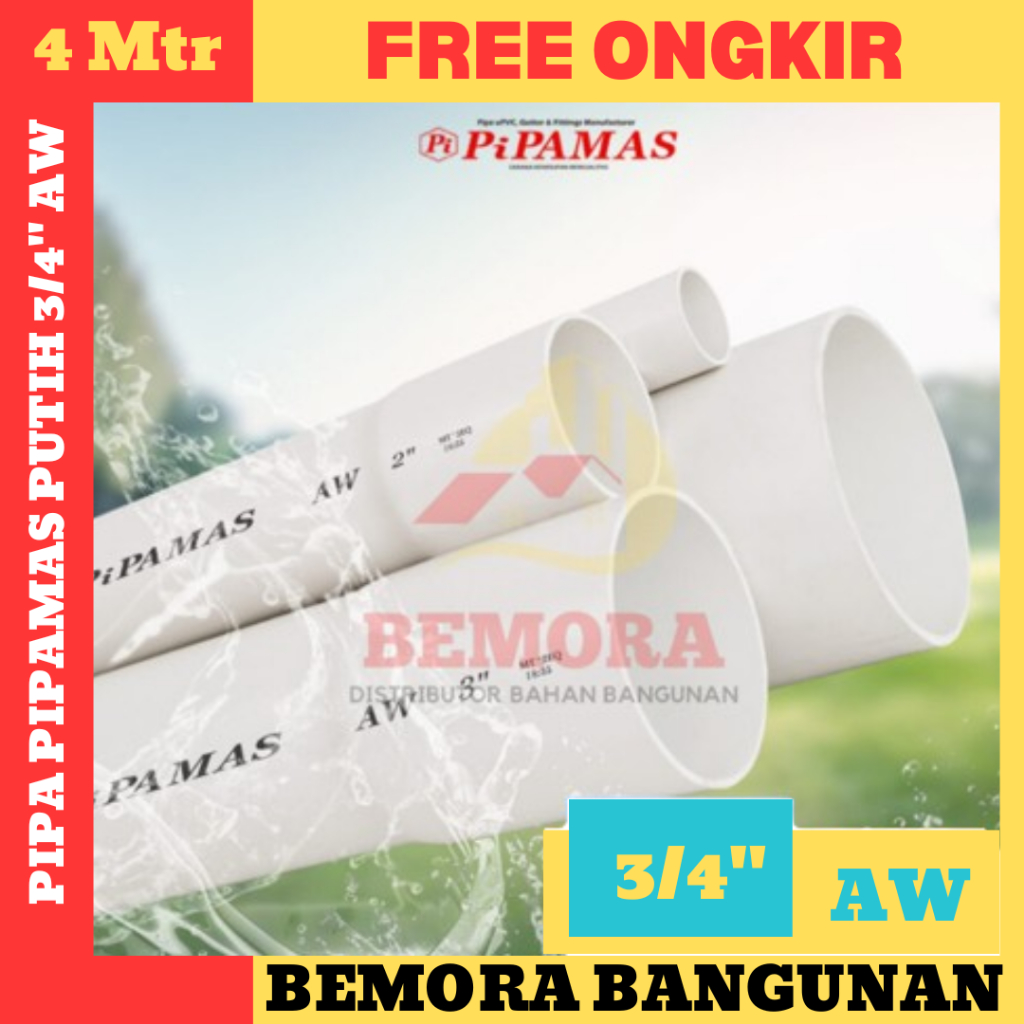 Jual Pipa PVC Merek Pipamas warna putih 3/4 inch aw (Harga Grosir ...