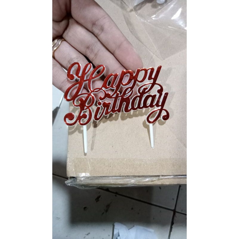 Jual topper happy birthday tusuk warna merah | Shopee Indonesia