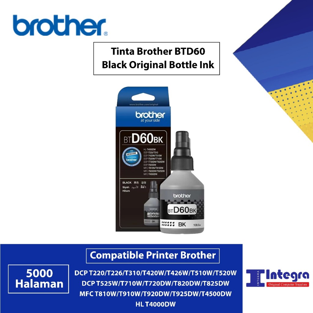 Jual Tinta Brother D60 D60BK BTD60BK D 60BK Black Ink Refill Original ...
