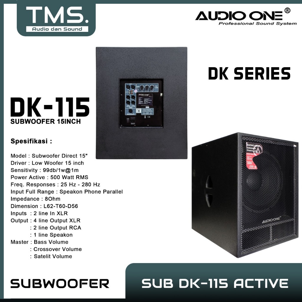 Jual ( 1 BOX ) Subwoofer Aktif Pasif 15 inch Audio One DK-115 Original Garansi Resmi | TMSAUDIO ...