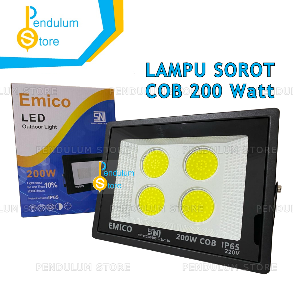 Jual Emico Lampu Sorot SMD LED COB 200 Watt SNI Waterproof IP65 Lampu Tembak Floodlight untuk ...
