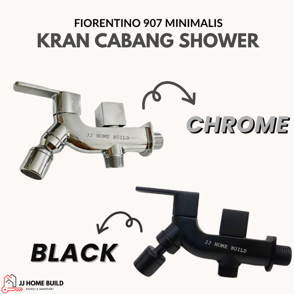 Jual Kran Cabang Shower/Kran Double Shower/Kran Shower Chrome/Black ...