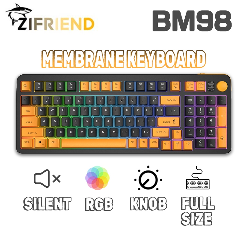 Jual ZIFRIEND BM98 Membrane Gaming Keyboard Wired RGB Lighting | Shopee ...