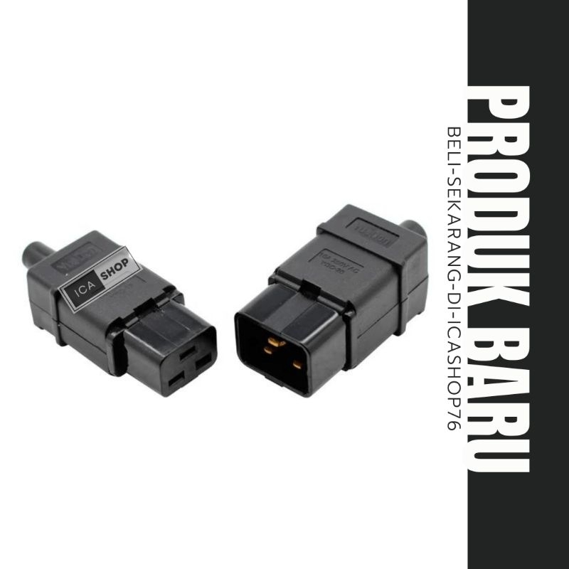 Jual Sepasang CONNECTOR C20 MALE + C19 FEMALE / SOCKET UPS C19-C20 AC power | Shopee Indonesia