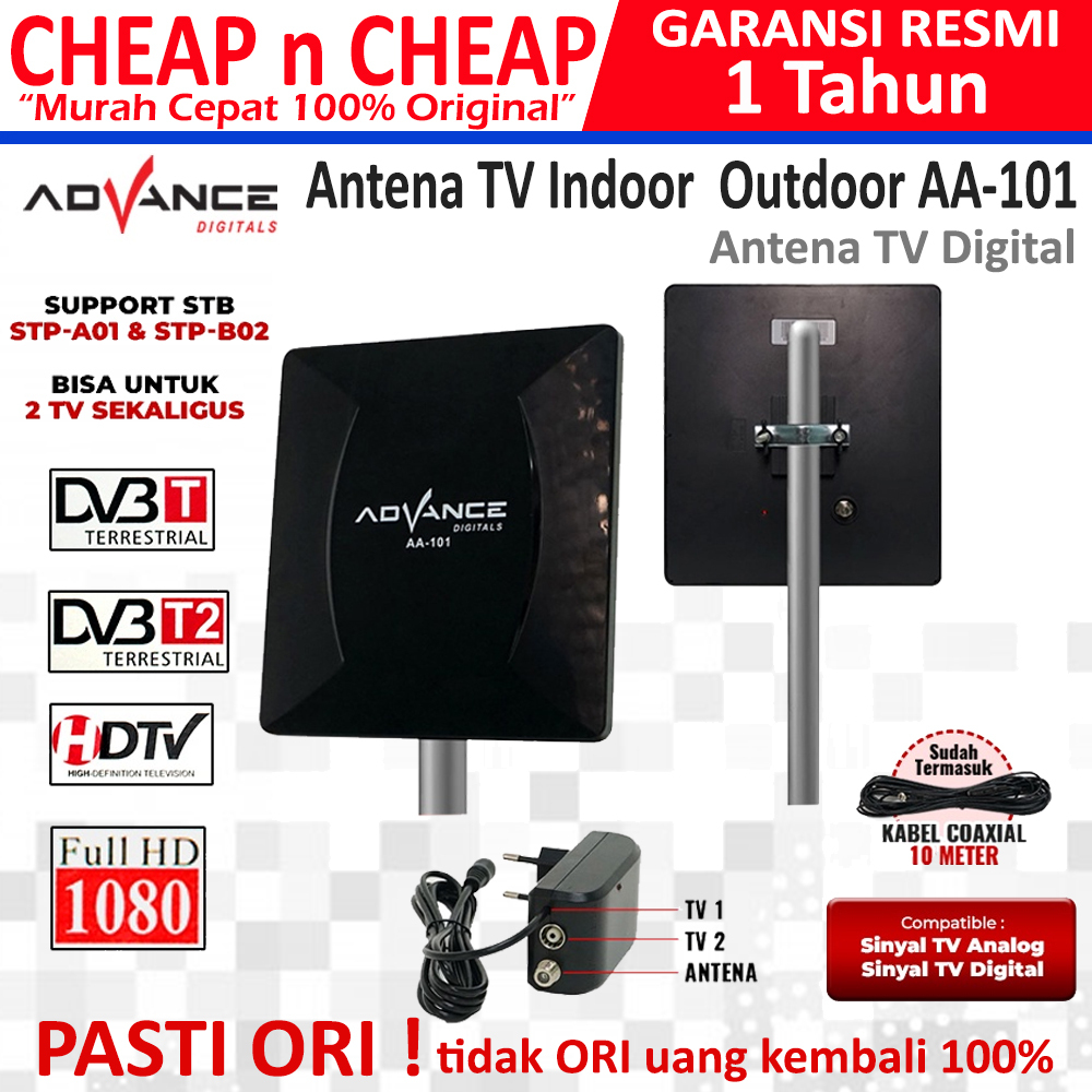 Jual Advance AA-101 Antena Indoor Outdoor TV Digital Analog DVB-T2 ...