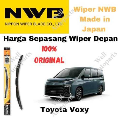 Jual Wiper depan Toyota Voxy uk. 28&14 - NWB Frameless Design Asli Japan | Shopee Indonesia