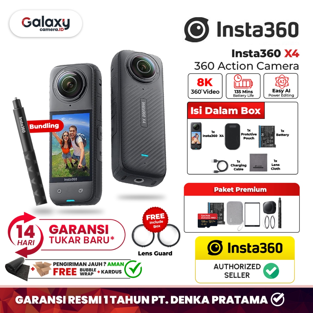 Jual Insta360 X4 8K Action Camera AI Insta 360 X 4 A.I Garansi Resmi | Shopee Indonesia