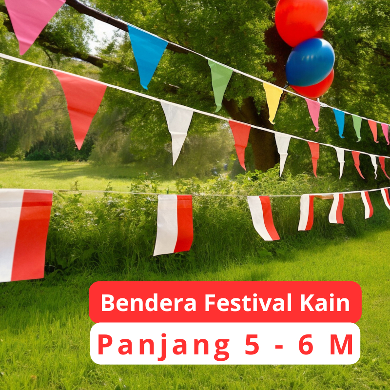 Jual 5 Meter Bendera Renteng Kain Hias Festival Karnaval Warna Warni ...