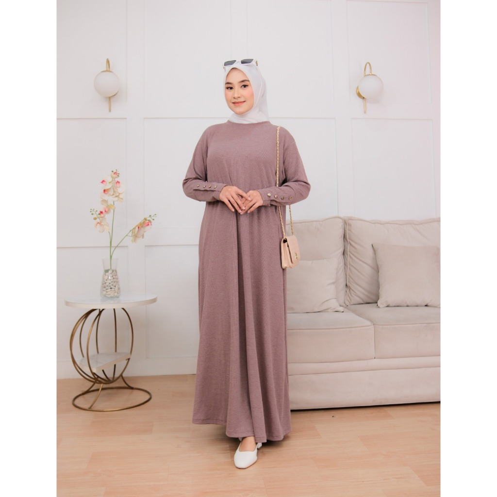 Jual Gamis Inara Batwing Button Knit Premium Kekinian | Shopee Indonesia