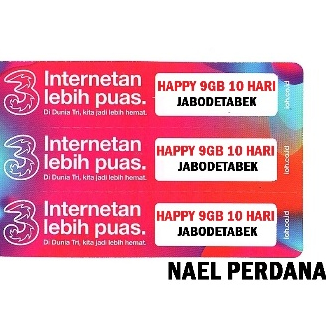 Jual VCR TRI DATA HAPPY 9GB 10 HARI JABODETABEK | Shopee Indonesia