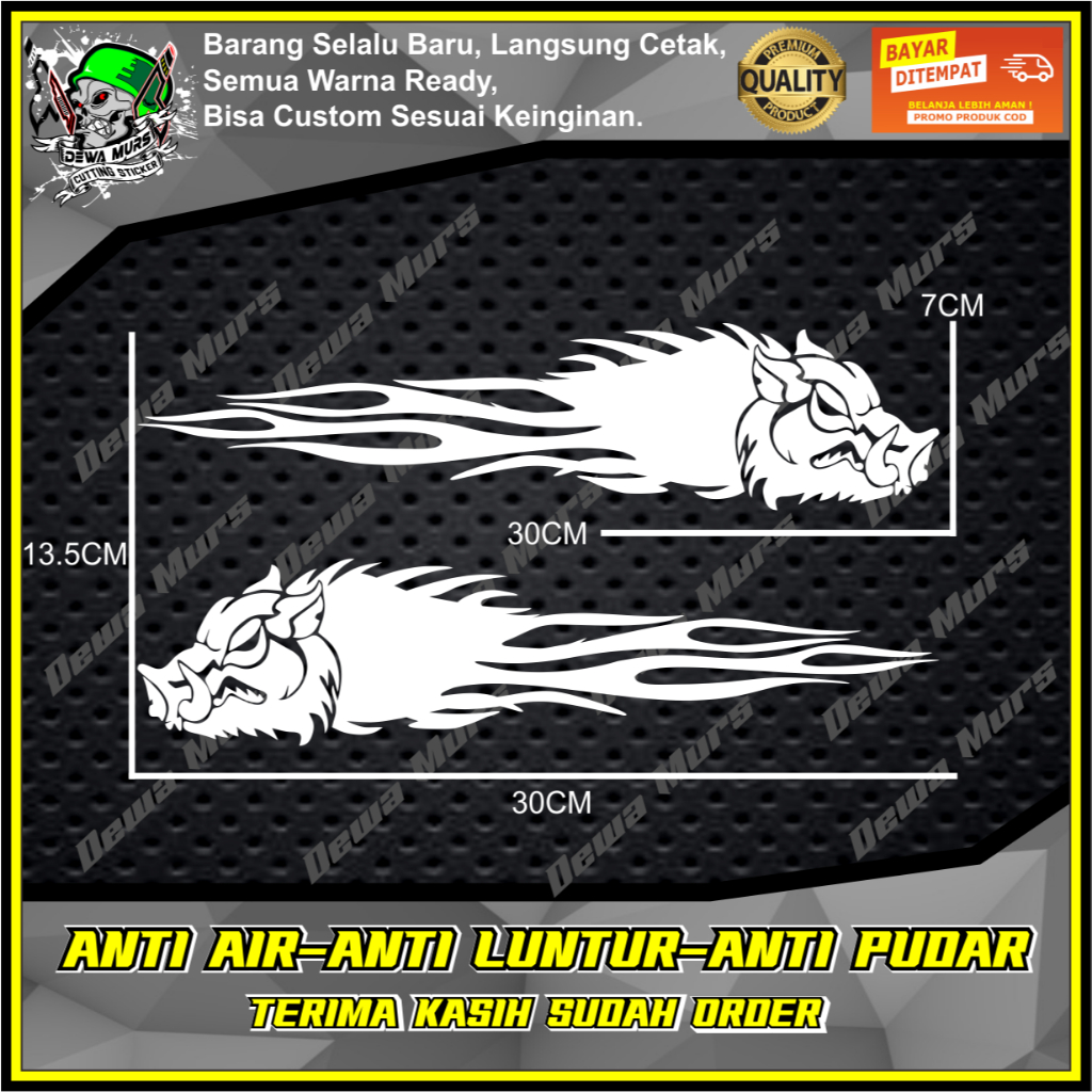 Jual Cutting Sticker TRIBAL KEPALA BABI HUTAN Cocok Untuk Motor Dan ...