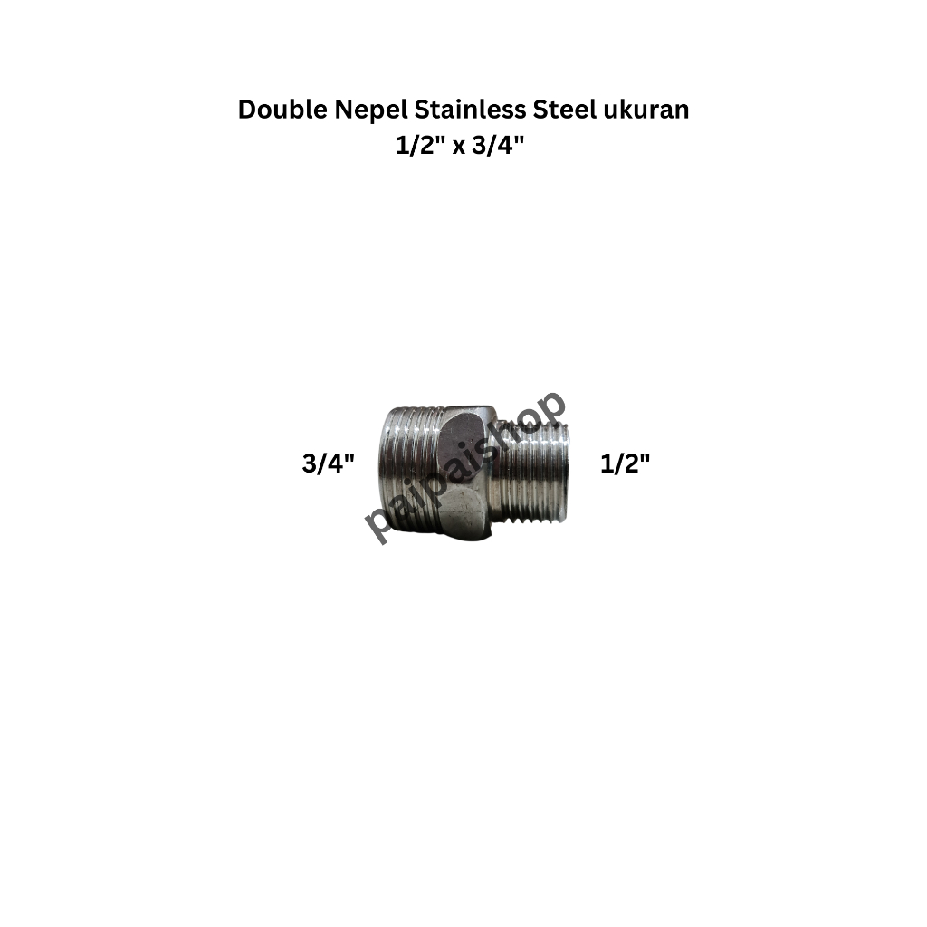 Jual Double Nepel Stainless Steel 1/2" x 3/4" | Shopee Indonesia