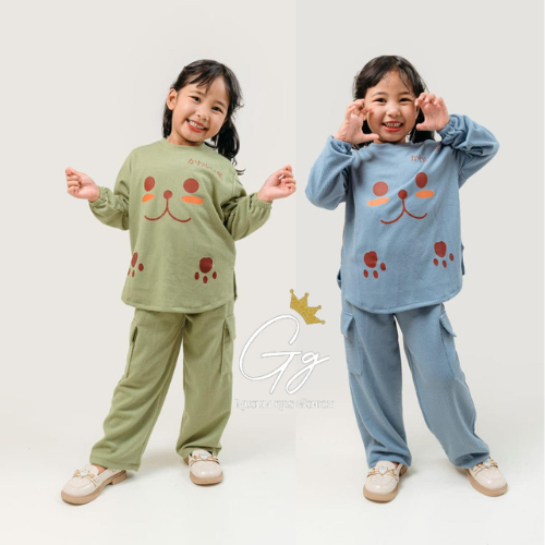 Jual SETELAN CELANA ANAK SABLON CARAMEL KNIT by LALAQU 1-12 TAHUN ...