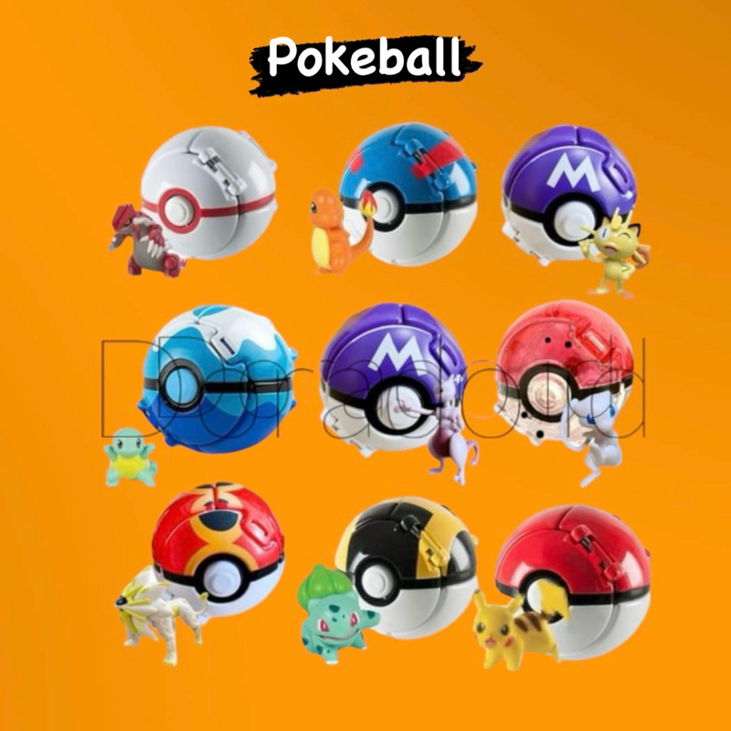 Jual Mainan Bola Pikachu Mini Figure Pokemon Pokeball Lempar Berisi ...