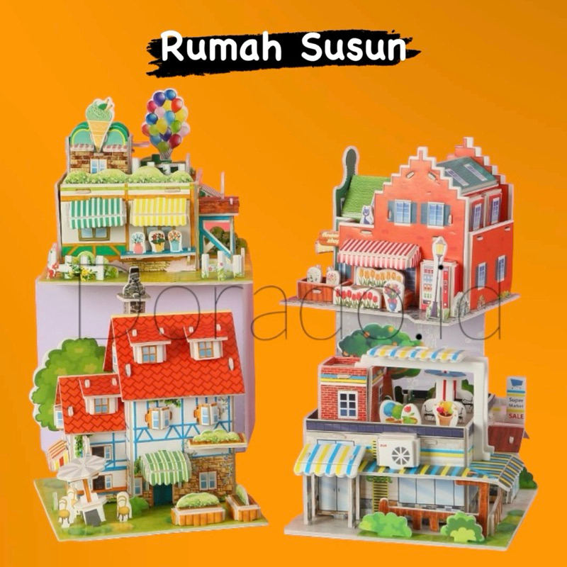 Jual DIY Mainan Puzzle 3D Paper HOUSE Mainan Puzzle Edukasi | Shopee ...