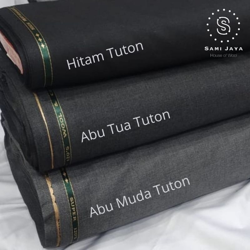 Jual kain wedding tropical wool series Bahan jas/celana hitam/abu tuton ...