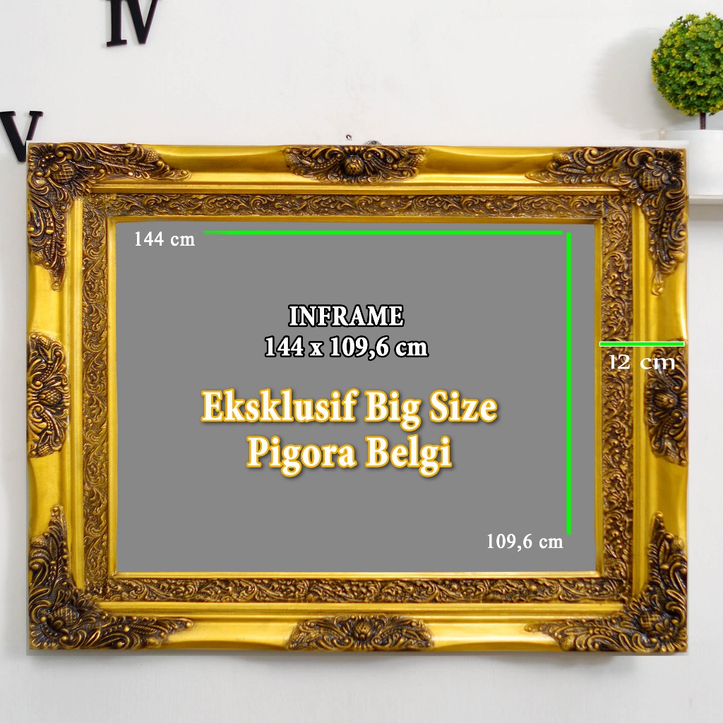 Jual Bingkai Foto Pigura BELGI GOLD ukuran 144 x 109.6 cm List 12cm ...