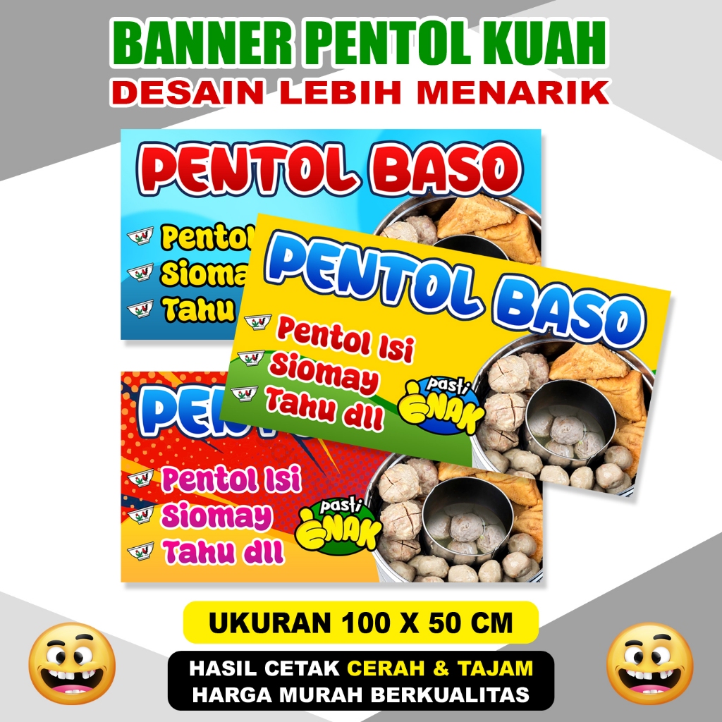 Jual [ TERMURAH ] CETAK BANNER SPANDUK PENTOL BASO KUAH CILOK BISA ...