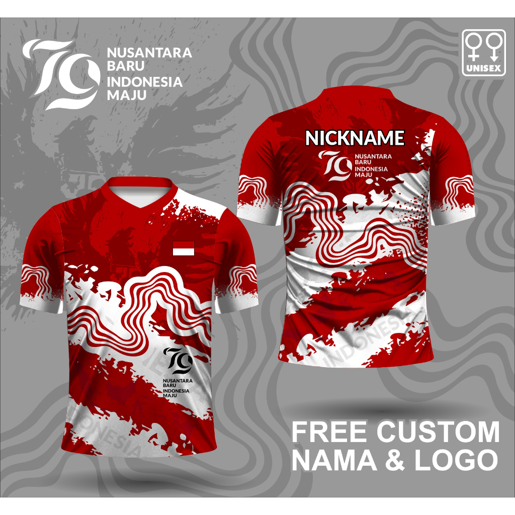 Jual Jersey hut kemerdekaan ri ke 79 baju 17an kaos dirgahayu indonesia 2024 | Shopee Indonesia