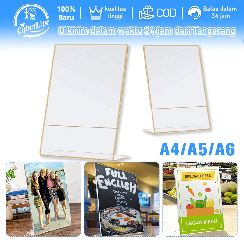 Jual Akrilik Display Stand Brosur Holder Menu Akrilik Brosur A4 A5 A6 ...