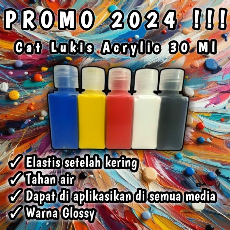 Jual promo cat lukis acrylic akrilik AADC 30ml waterproof isi 5 warna ...