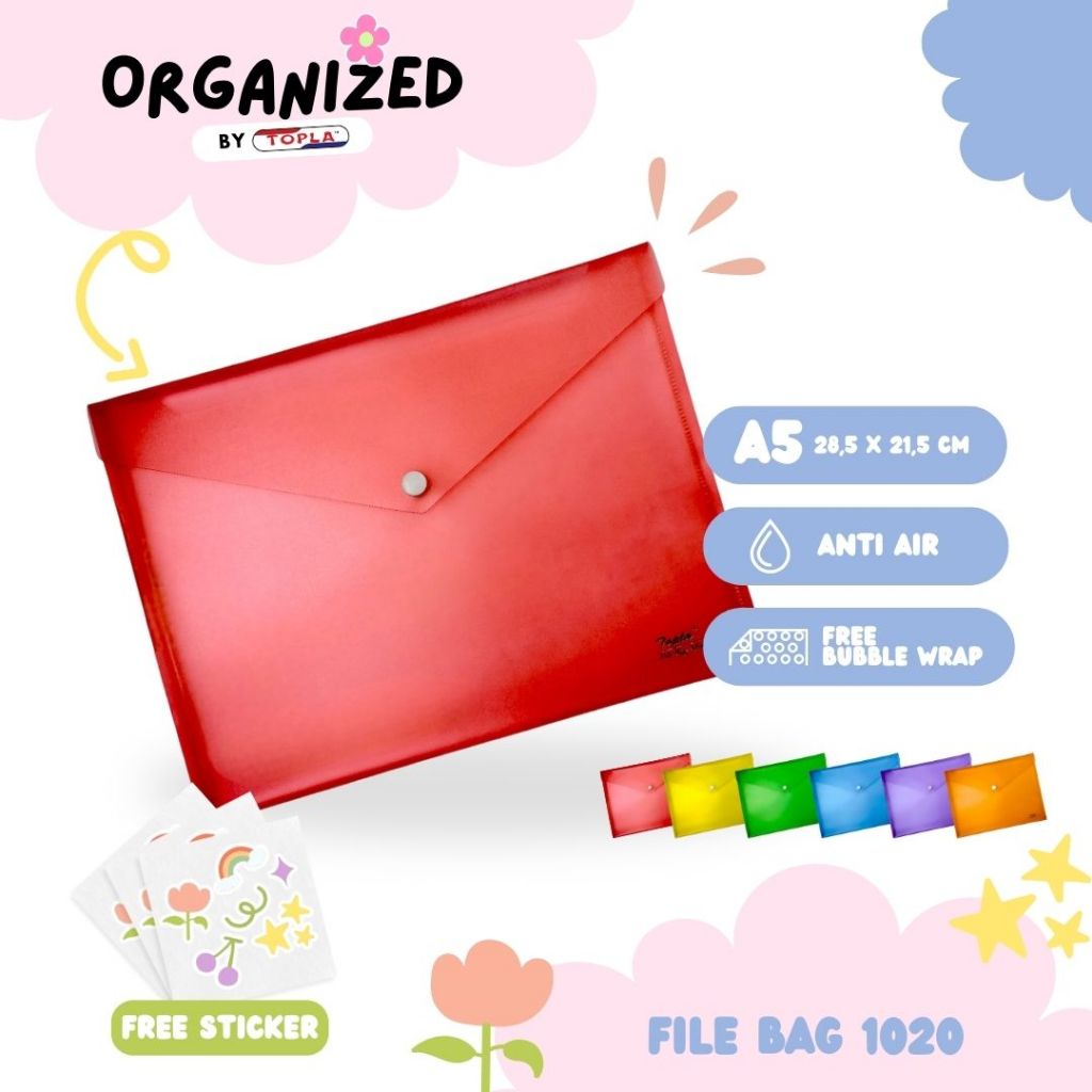 Jual File bag 1020 mini map file kancing kertas berkas kantoran ukuran ...