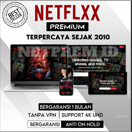 Jual NETFLIXX SHARING 1 BULAN PREMIUMEE UHD 4K TANPA VPN PUAS ANTI HOLD FULL GARANSI DIJAMIN ...