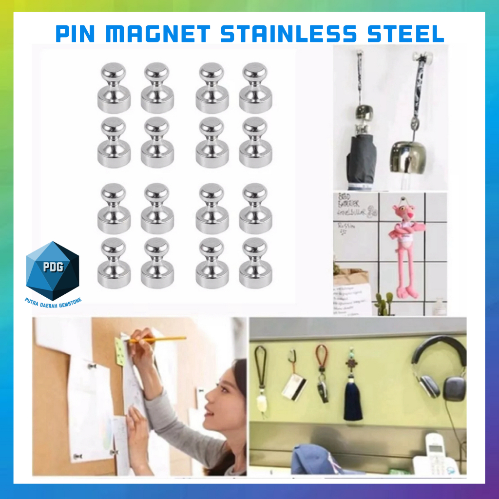 Jual PIN MAGNET Magnetic Neodynium Memo Kulkas Whiteboard Papan Tulis ...