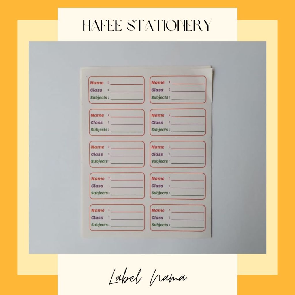 Jual Label Sticker Mapel (Stiker Mata Pelajaran) Stiker Nama Buku Tulis ...