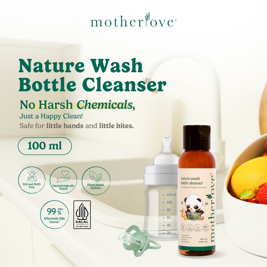 Jual Motherlove Nature Wash Bottle Cleanser Travel Size 100 ml - Sabun ...
