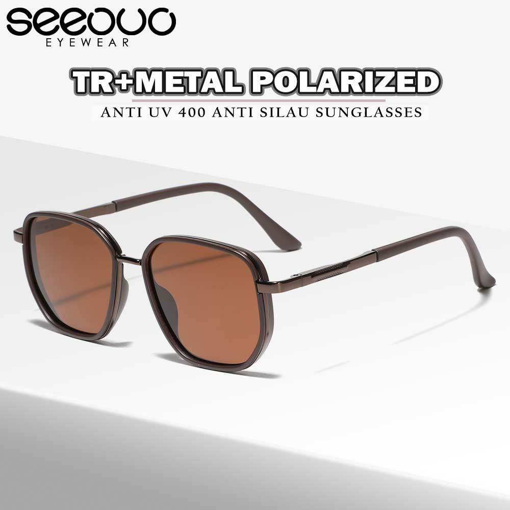 Jual Seeouo Sunglasses Polarized Anti UV Anti Silau Model Kotak Stylish Fashionable TR90+Metal ...