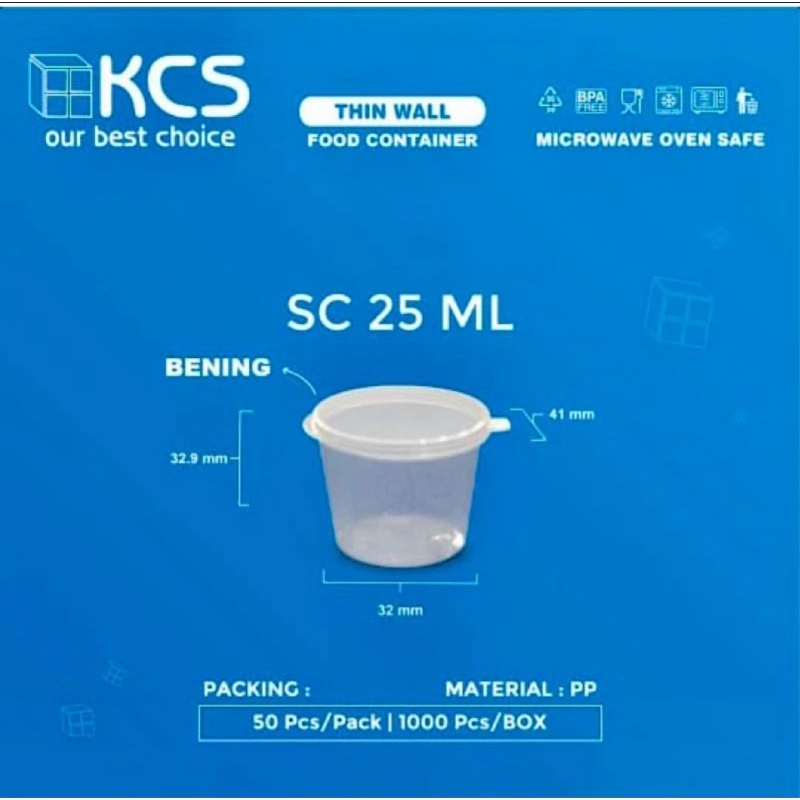 Jual Cup Saos 25 ML dan 35 ML Merk KCS isi 50 pcs Termurah | Shopee ...