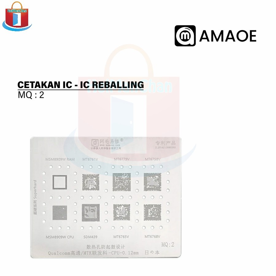 Jual Amaoe MQ 2 Cetakan IC BGA Reballing Stencil for Qualcomm MTK Cpu MT6779V/6768/6765/SDM439 ...