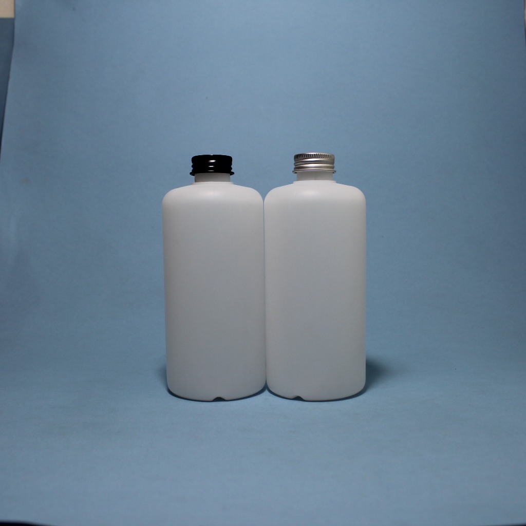 Jual Botol Ulir 500ml HDPE Natural + Set Tutup Ulir Alumunium neck 28 ...