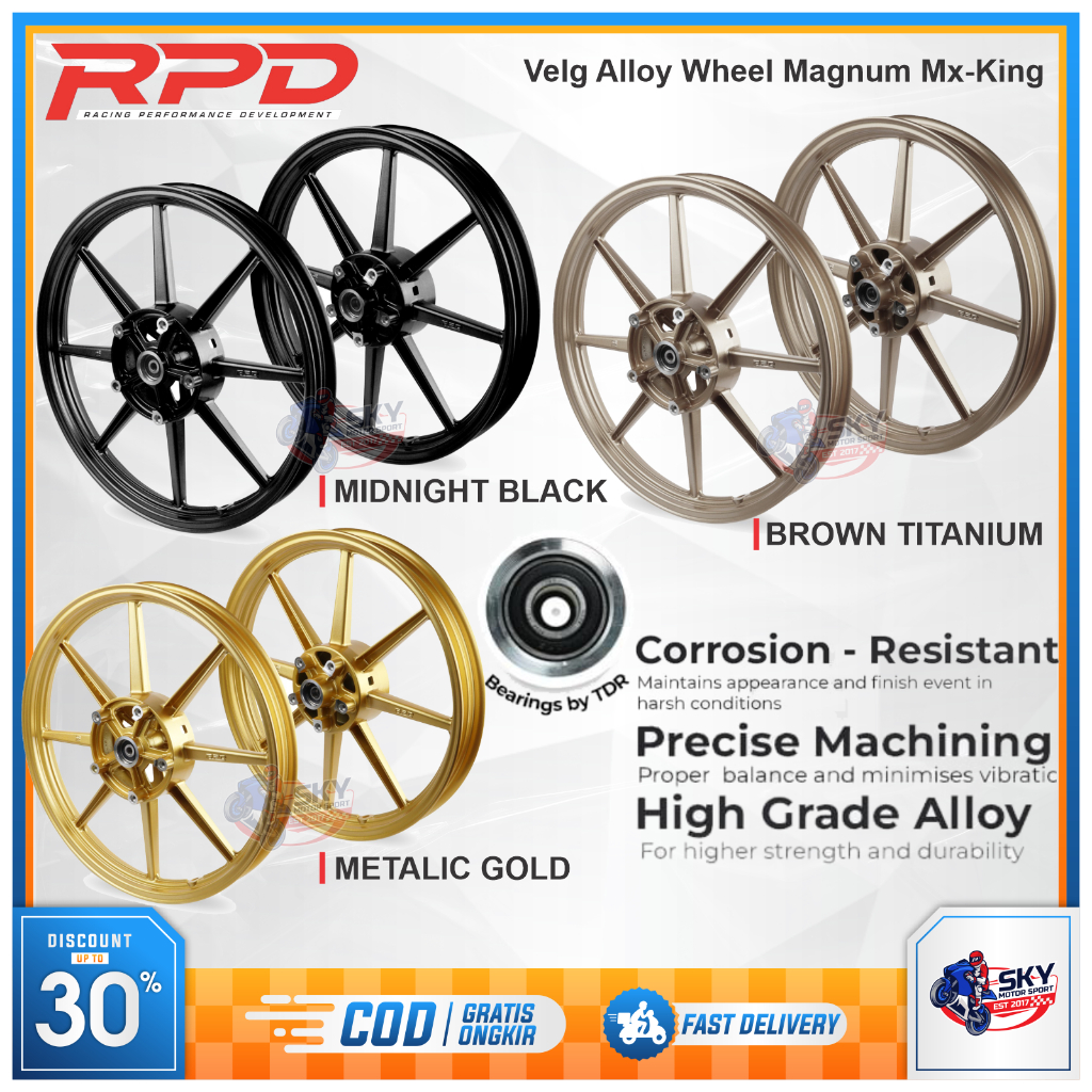 Jual Velg Magnum RPD Mx-King Casting 60/185 x 17 inch Alloy Wheel ...