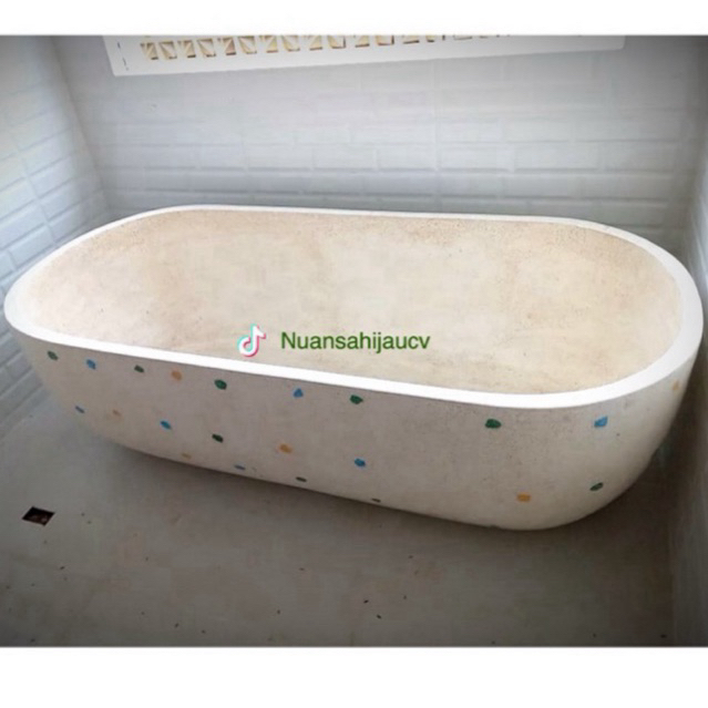 Jual Bathtub Polkadot bak mandi rendam aesthetic bahan marble | Shopee ...