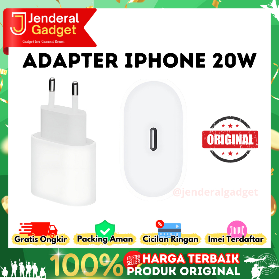 Jual Adapter charger Apple Iphone type C 20watt Original | Shopee Indonesia
