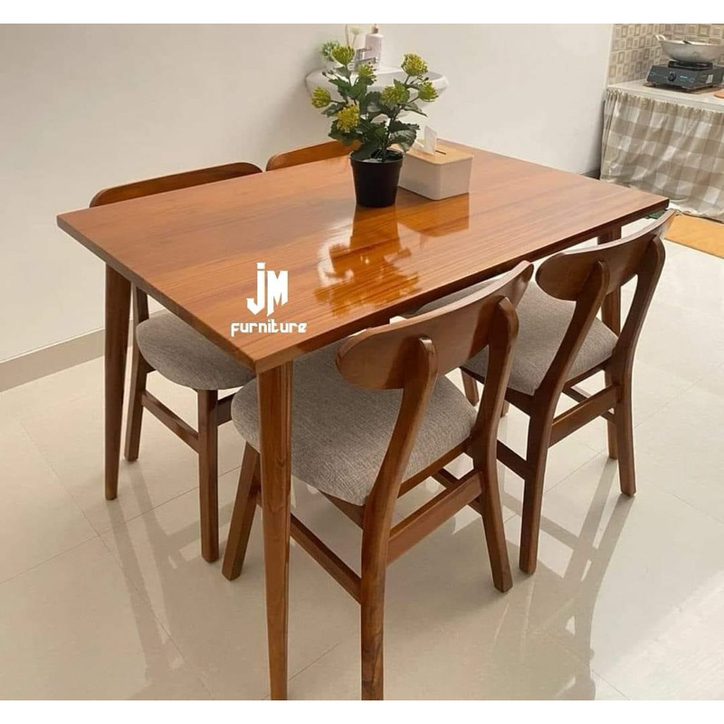 Jual MEJA MAKAN MURAH || DINING SET MINIMALIS || MEJA MAKAN TEBAL 3CM || KURSI CAFE JATI JEPARA ...