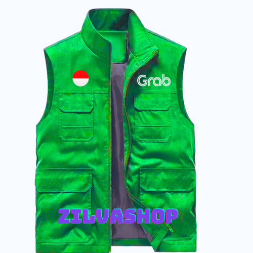 Jual ROMPI VEST OUTDOOR GRAB BENDERA TERBARU BAHAN ADEM DIJAMIN SESUAI ...