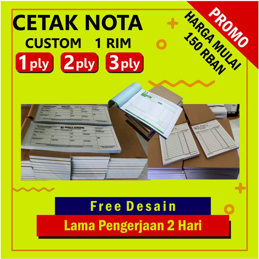 Jual CETAK NOTA NCR_1 RIM_ 1PLY- 2PLY 3PLY - NOTA TOKO KWITANSI SURAT ...