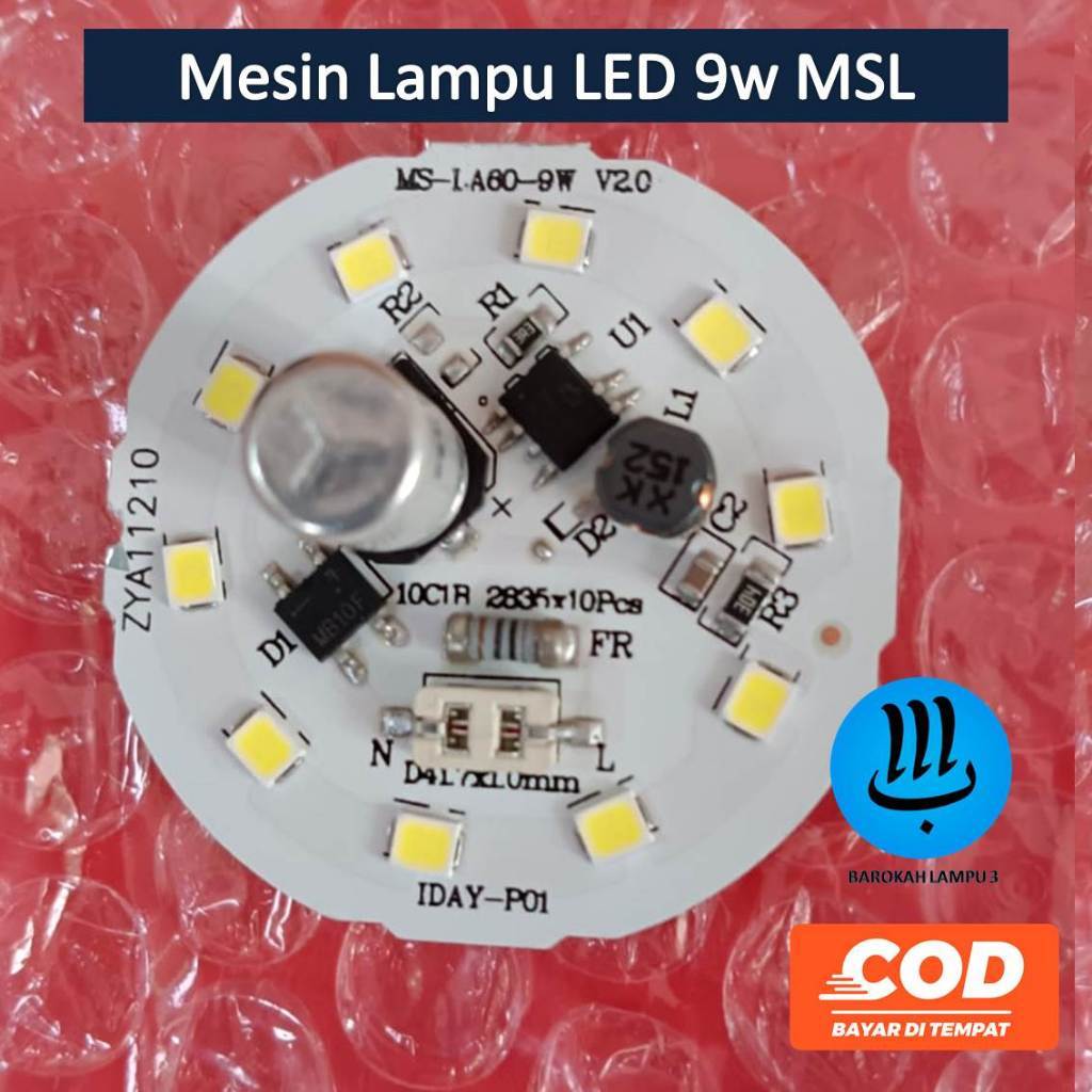 Jual [NEW] PCB Lampu LED AC / 9 Watt / Mesin Lampu LED AC / 9w Nyala ...