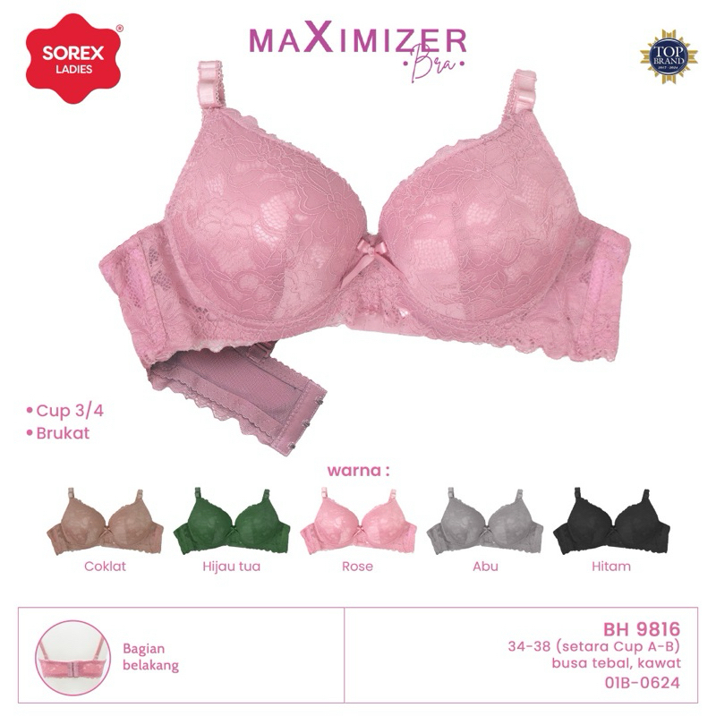 Jual Bh Bra BUSA TEBAL Sorex 9816 {Cup Sedang} Maximizer Bra Pakai ...