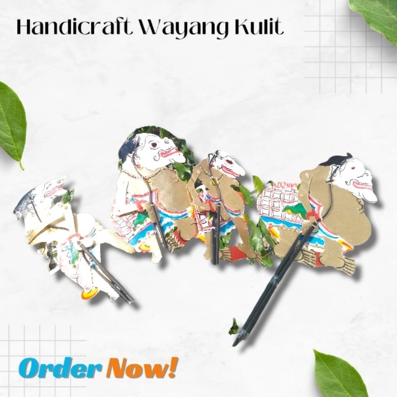 Jual Wayang Kidangan Punokawan 1 Set Wayang Kulit Asli Ukuran Mini 30cm ...