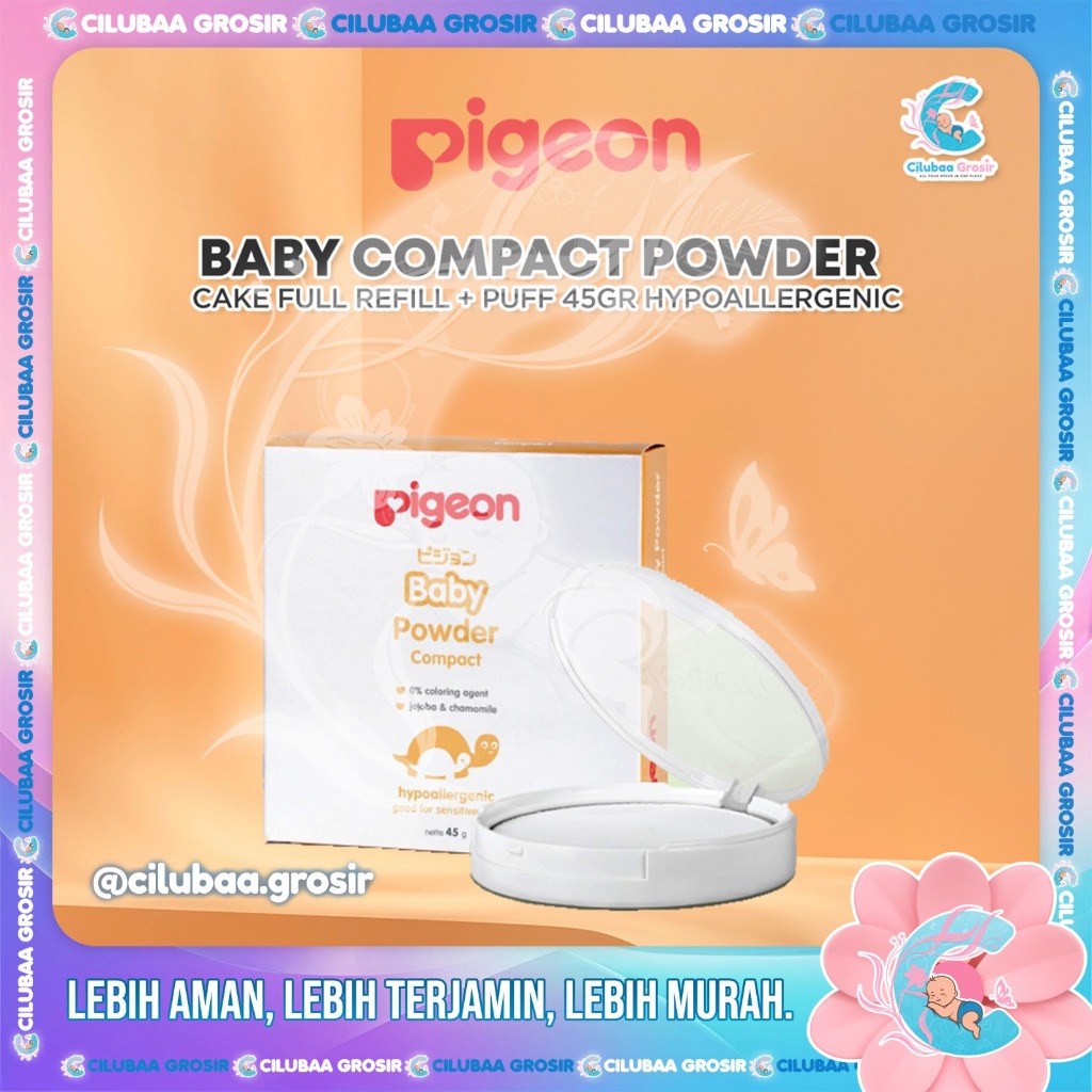 Jual Pigeon Baby Compact Powder Cake Full || Refill + Puff 45gr II ...