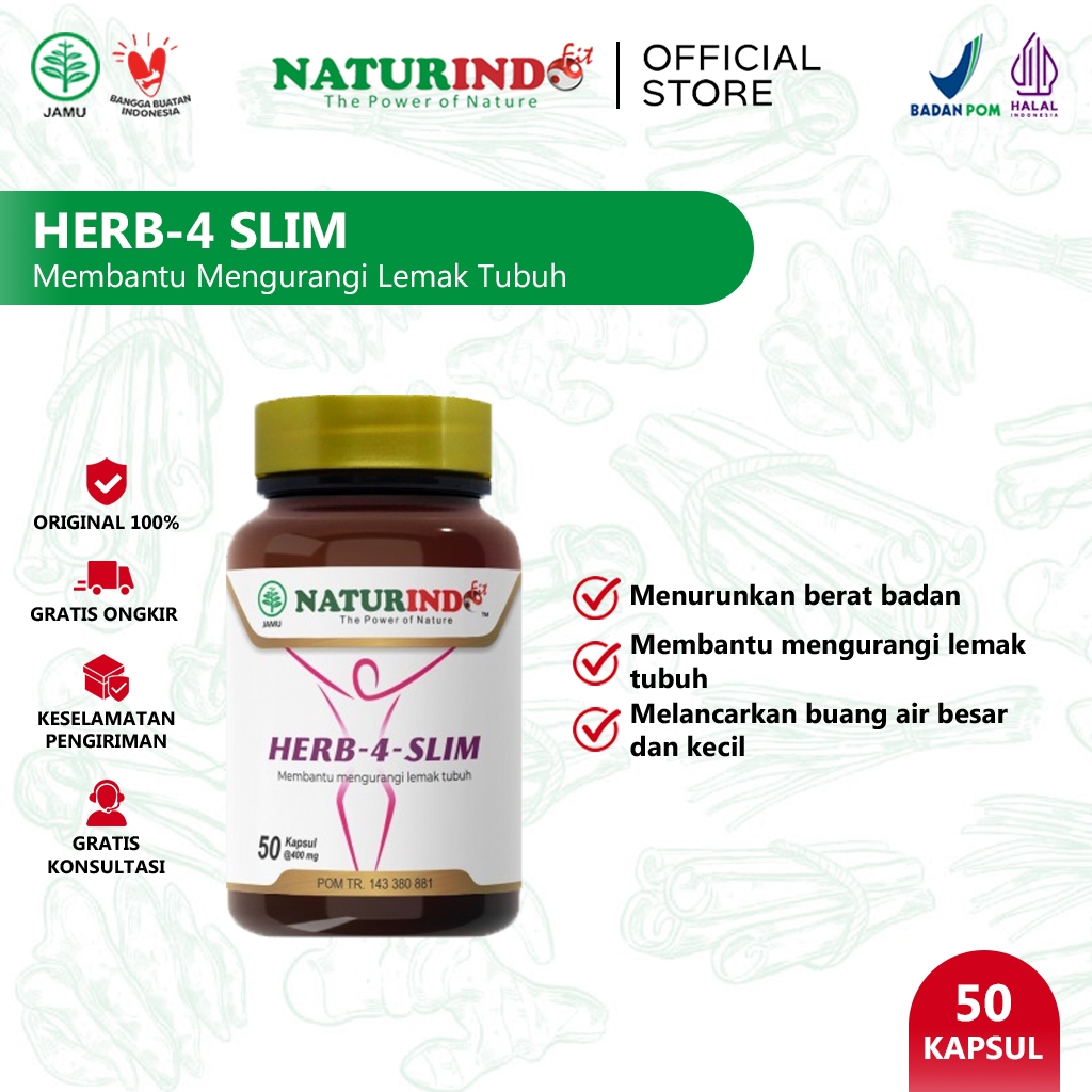 Jual NATURINDO FIT - Obat Herbal HERB-4-SLIM (Membantu Mengurangi Lemak ...