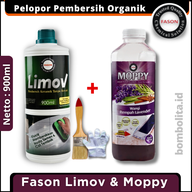 Jual Pembersih Keramik Noda Semen Paket Fason Limov dan Moppy 900ml ...