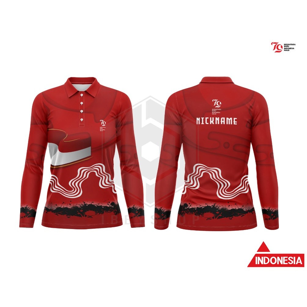 Jual Kaos Baju Polo Wanita 17 AGUSTUS 2024 DIRGAHAYU HUT RI 79 INDONESIA Fullprint Sublime 22 ...