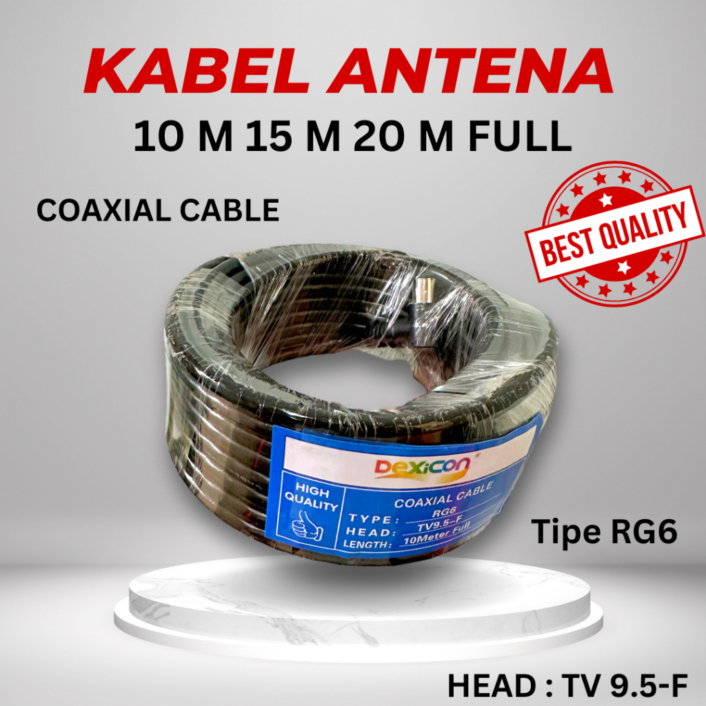 Jual KABEL ANTENA 10 M 15 M 20 Meter RG6 KABEL ANTENA TV COAXIAL CABLE ...