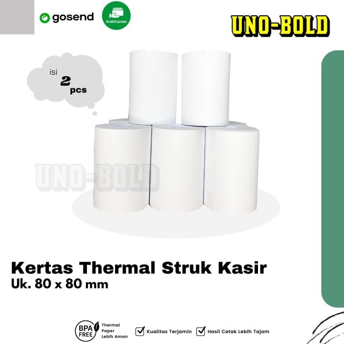 Jual KERTAS STRUK THERMAL 80X80 MM / KERTAS STRUK KASIR | Shopee Indonesia