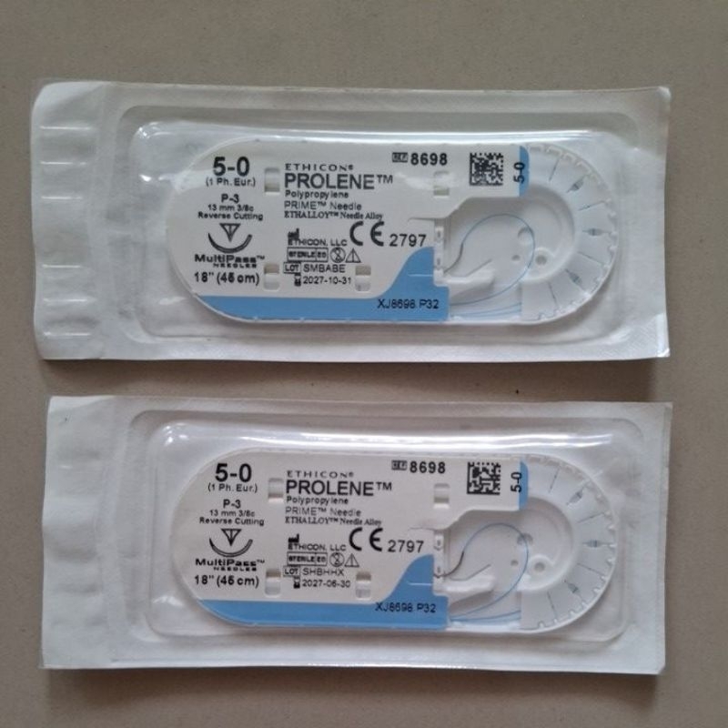 Jual Prolene 5-0 8698 / Benang Operasi Bedah / Benang Ethicon | Shopee ...